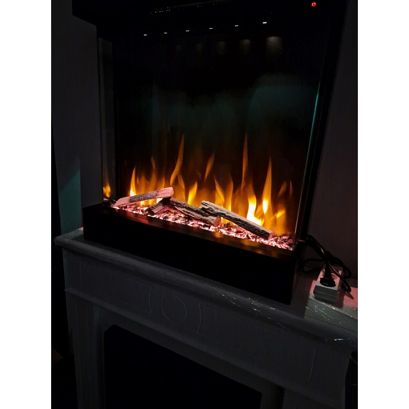 Kominek elektryczny LED pionowy czarny DAME trójstronny-Aflamo